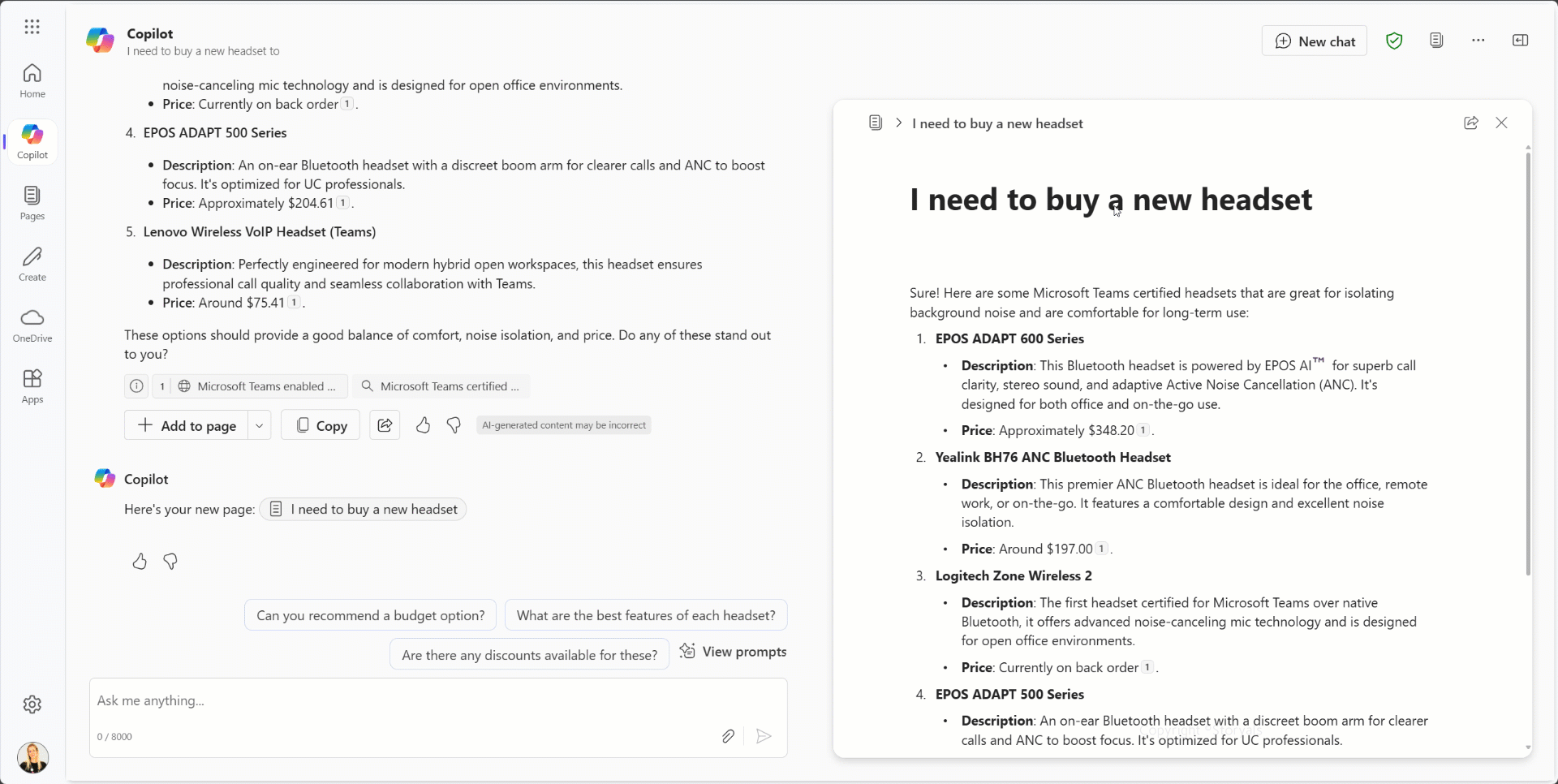 Get started with Copilot Pages